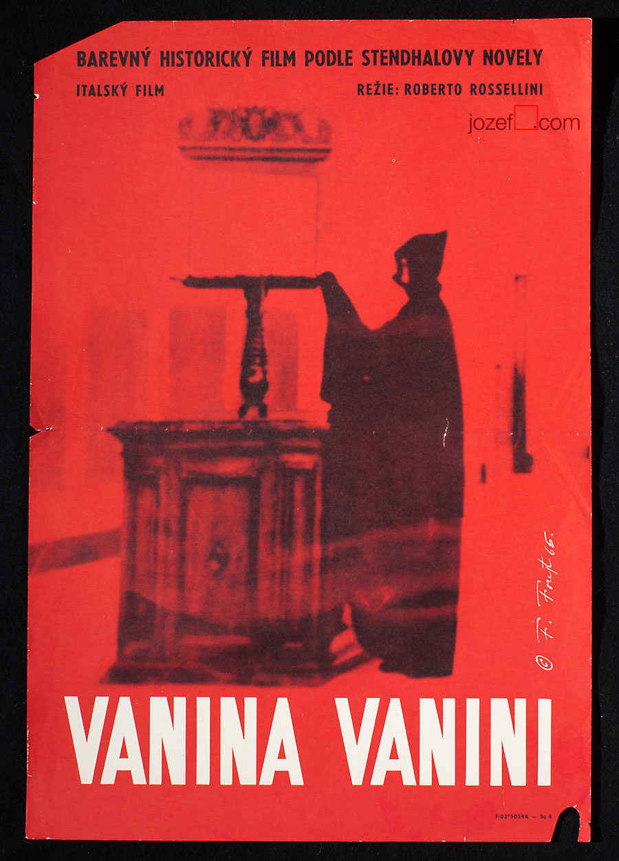 Movie Poster, Vanina Vanini, Roberto Rossellini, 60s Cinema Art